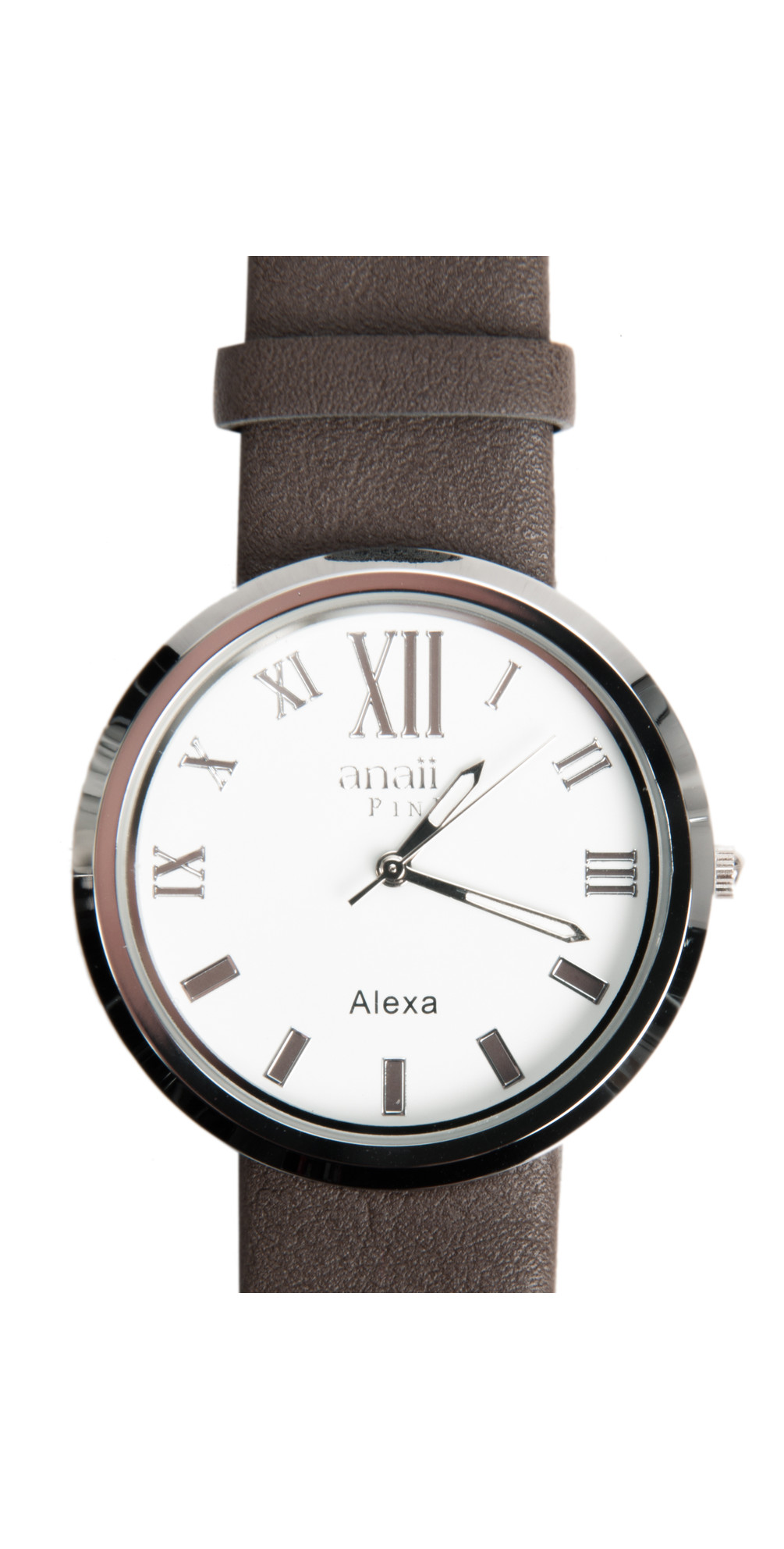 Anaii Alexa Big Dial Watch in Chocolate