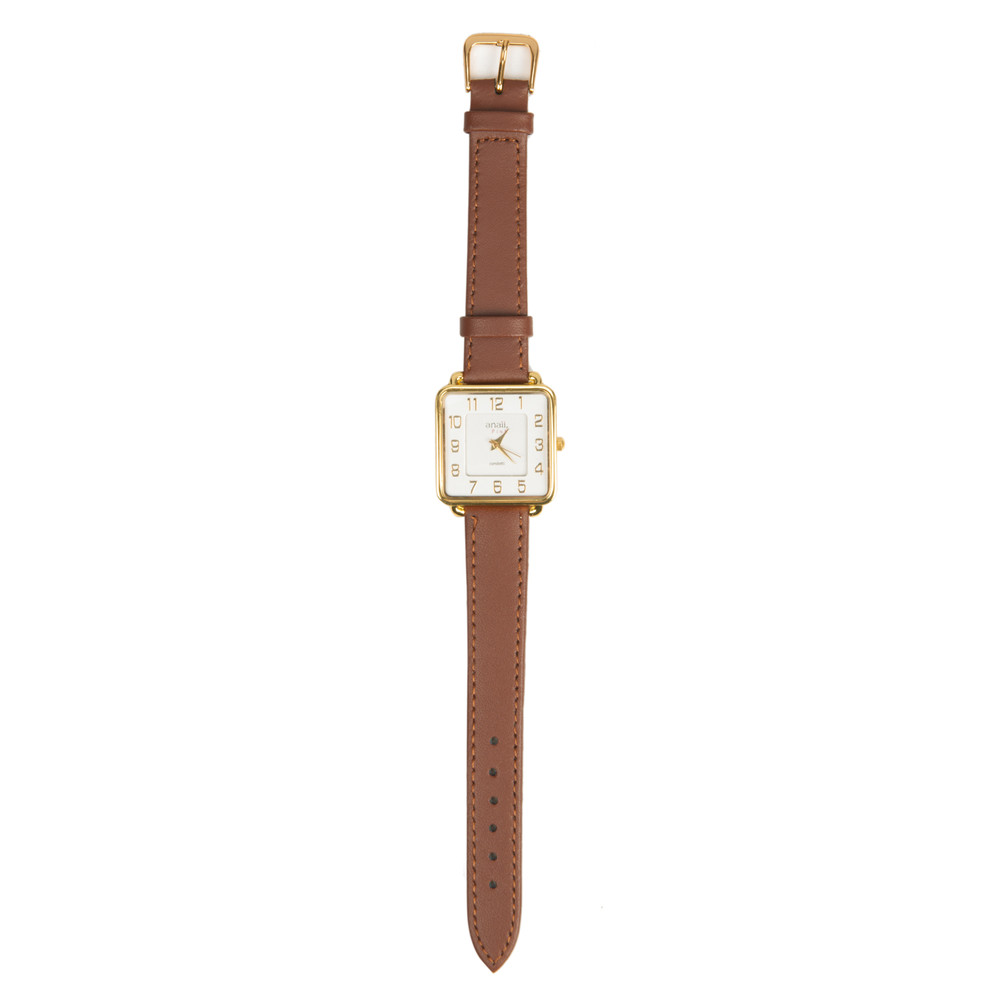 Anaii Condotti Square Dial Watch in Brown