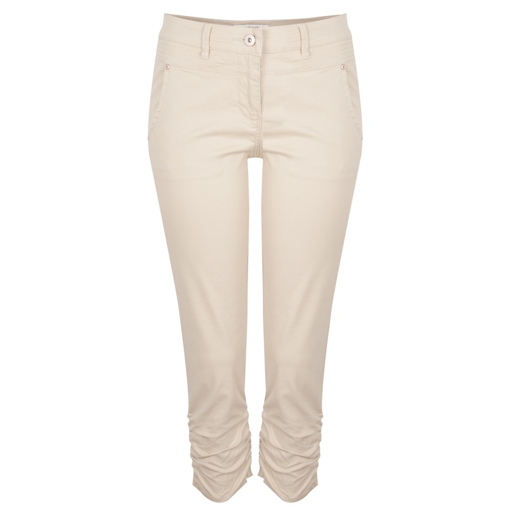 Sandwich Clothing Ruched Skinny Stretch Pants in Oatmeal