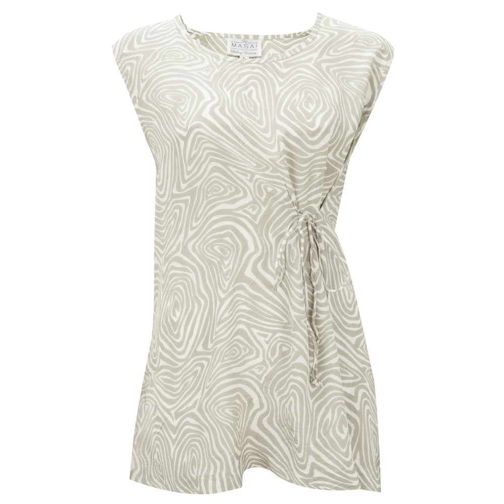 Masai Clothing Edna Top in Khaki Print
