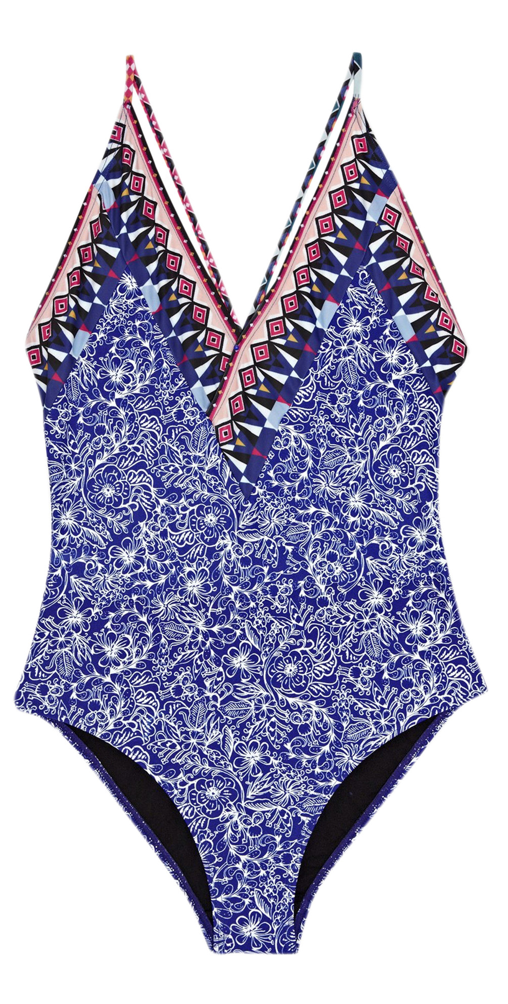 French Connection Roxy Wrap Effect Swimsuit in Bali Floral