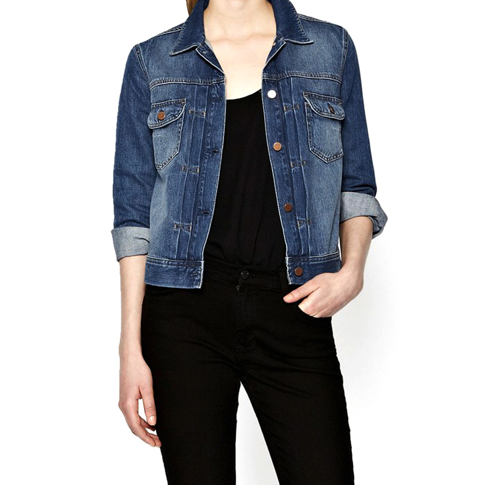 French Connection Western Denim Jacket in Mid Vintage