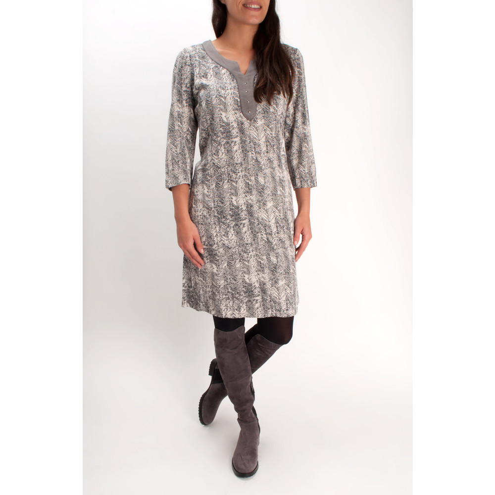 Sandwich Clothing Herringbone Dress in Washed Steel