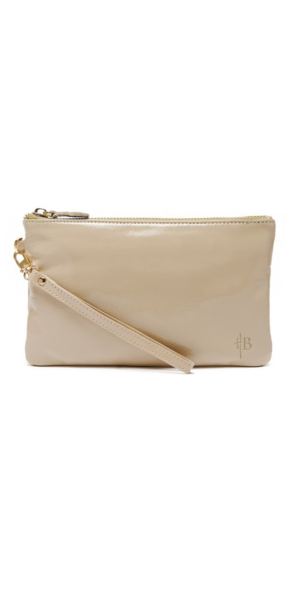 HButler Mighty Patent Nude Purse Wristlet in Cafe Au Lait