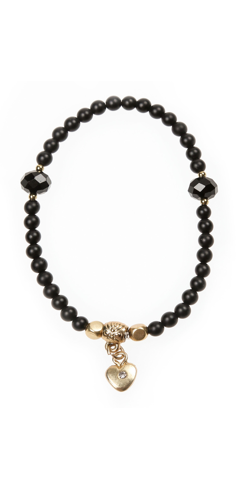 Pranella Aniya Heart Bracelet in Black