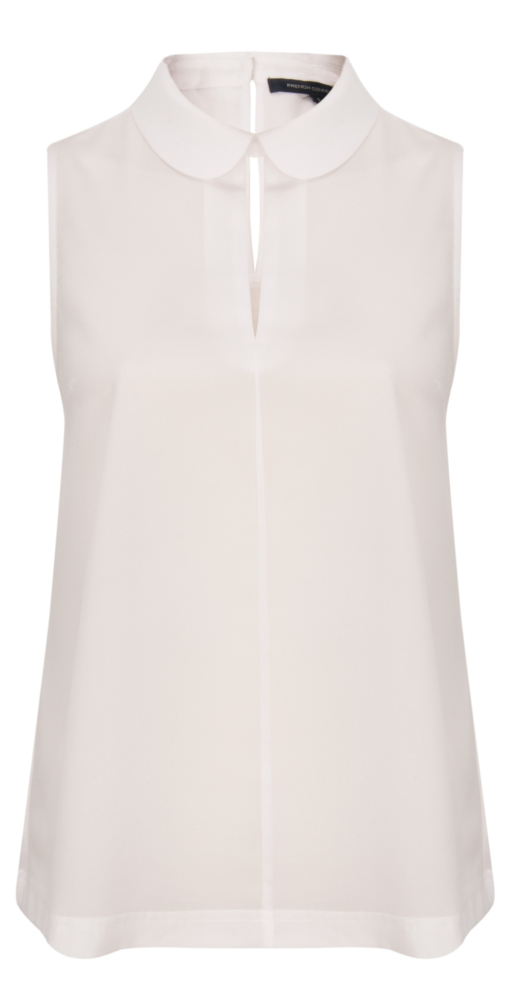 French Connection Penny Plains Collared Top in Winter White
