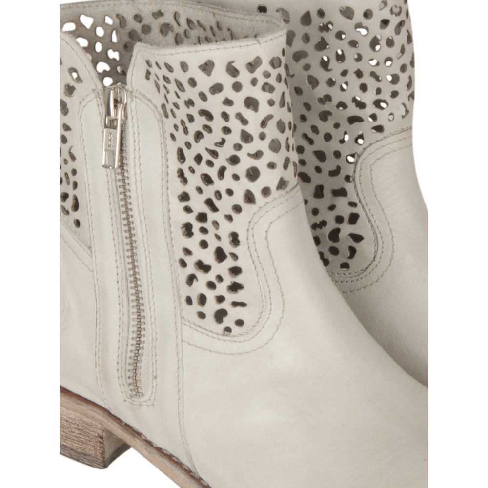 Marco Tozzi Laser Cut Leather Ankle Boot in Ice