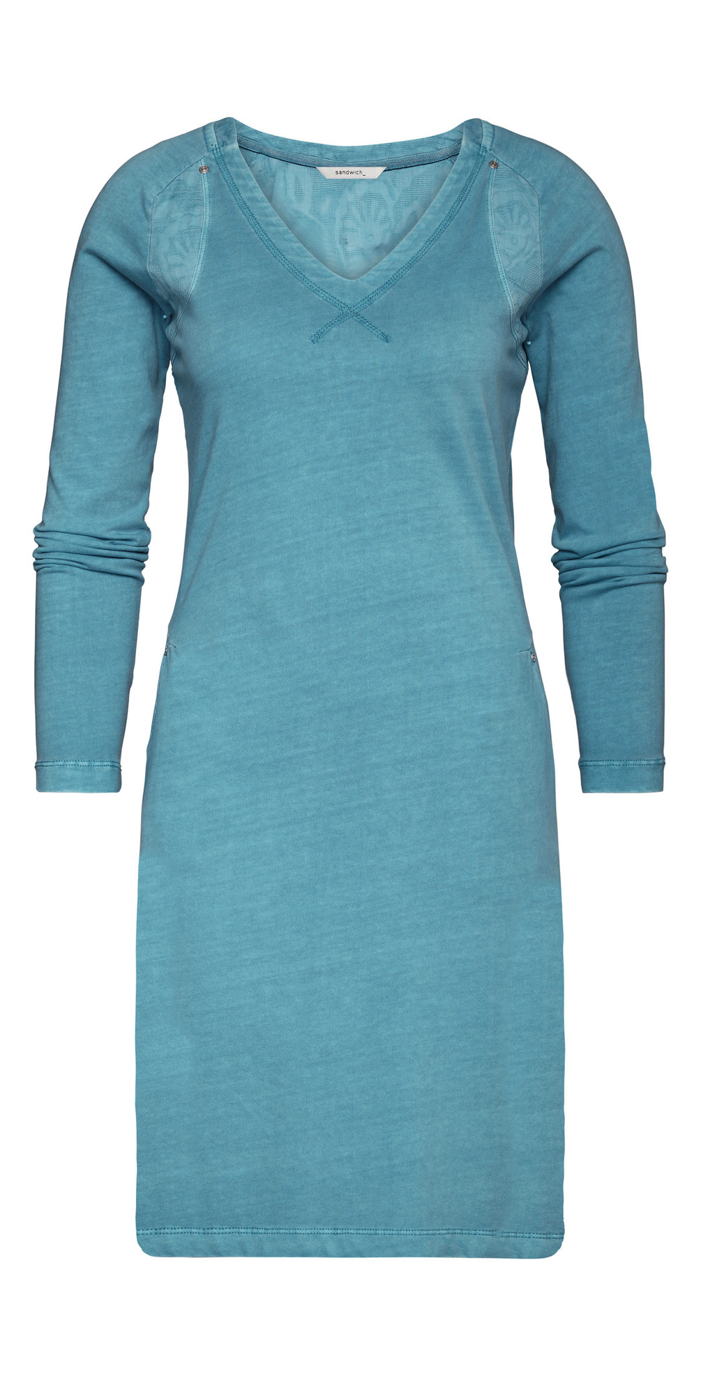 Sandwich Clothing Heavy Single Jersey Dress in Blue Aqua