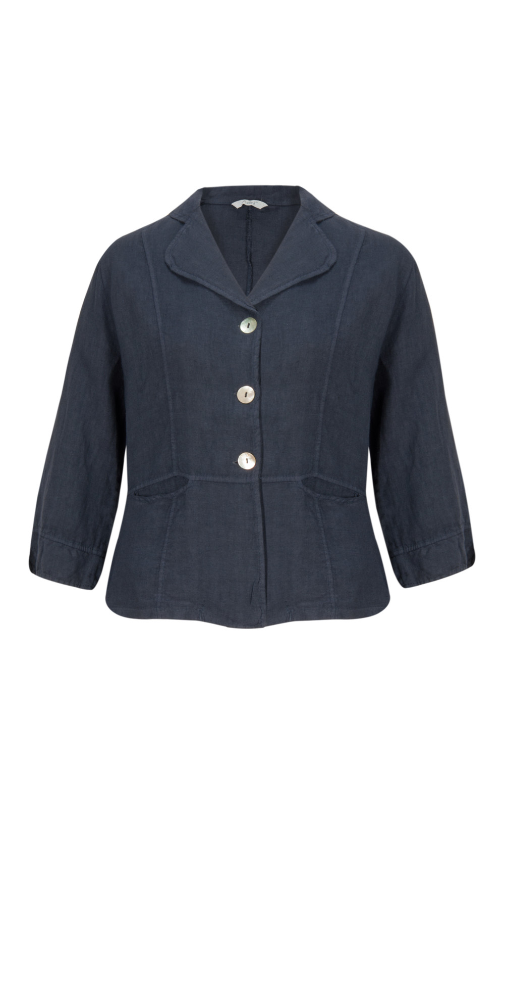 Adini Anguilla Linen Anguilla Jacket in Soft Navy