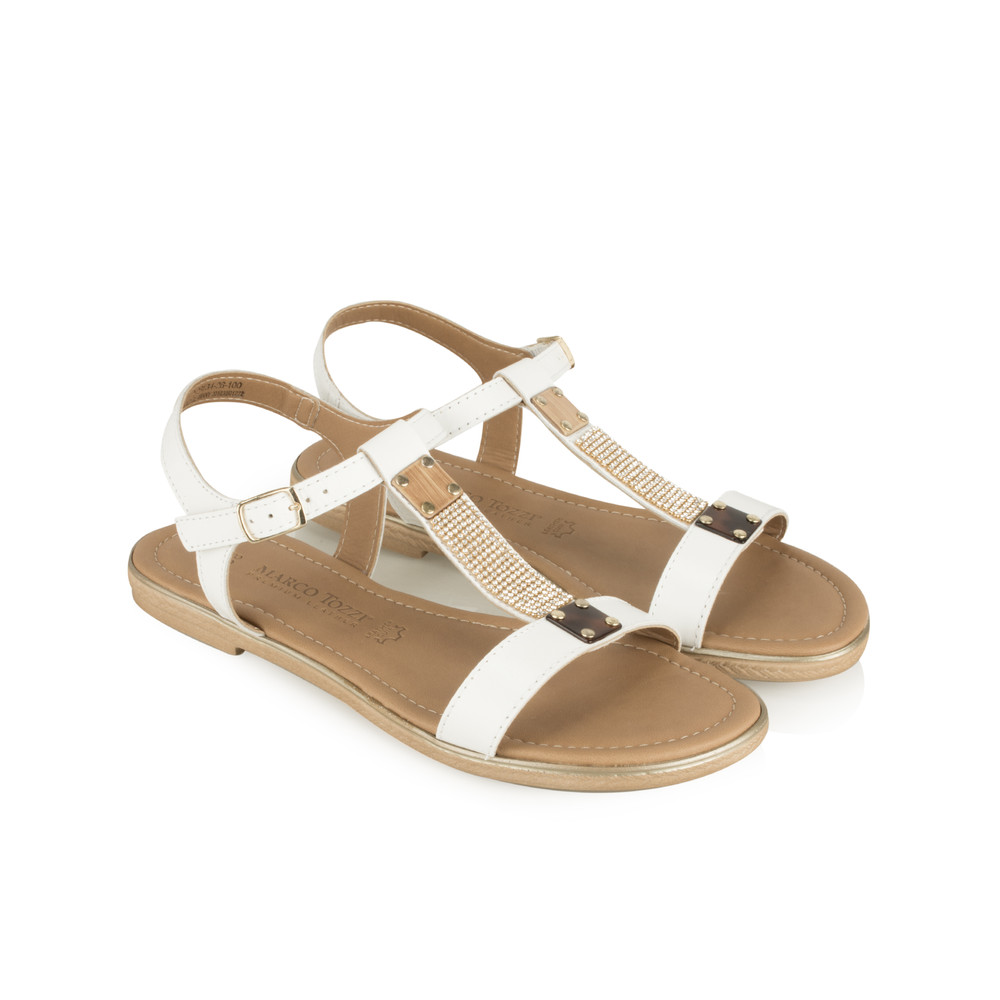 Marco Tozzi Leather Sandal in White