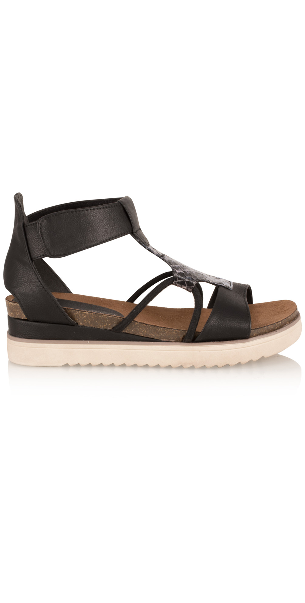 Marco Tozzi Flatform Sandal in Black