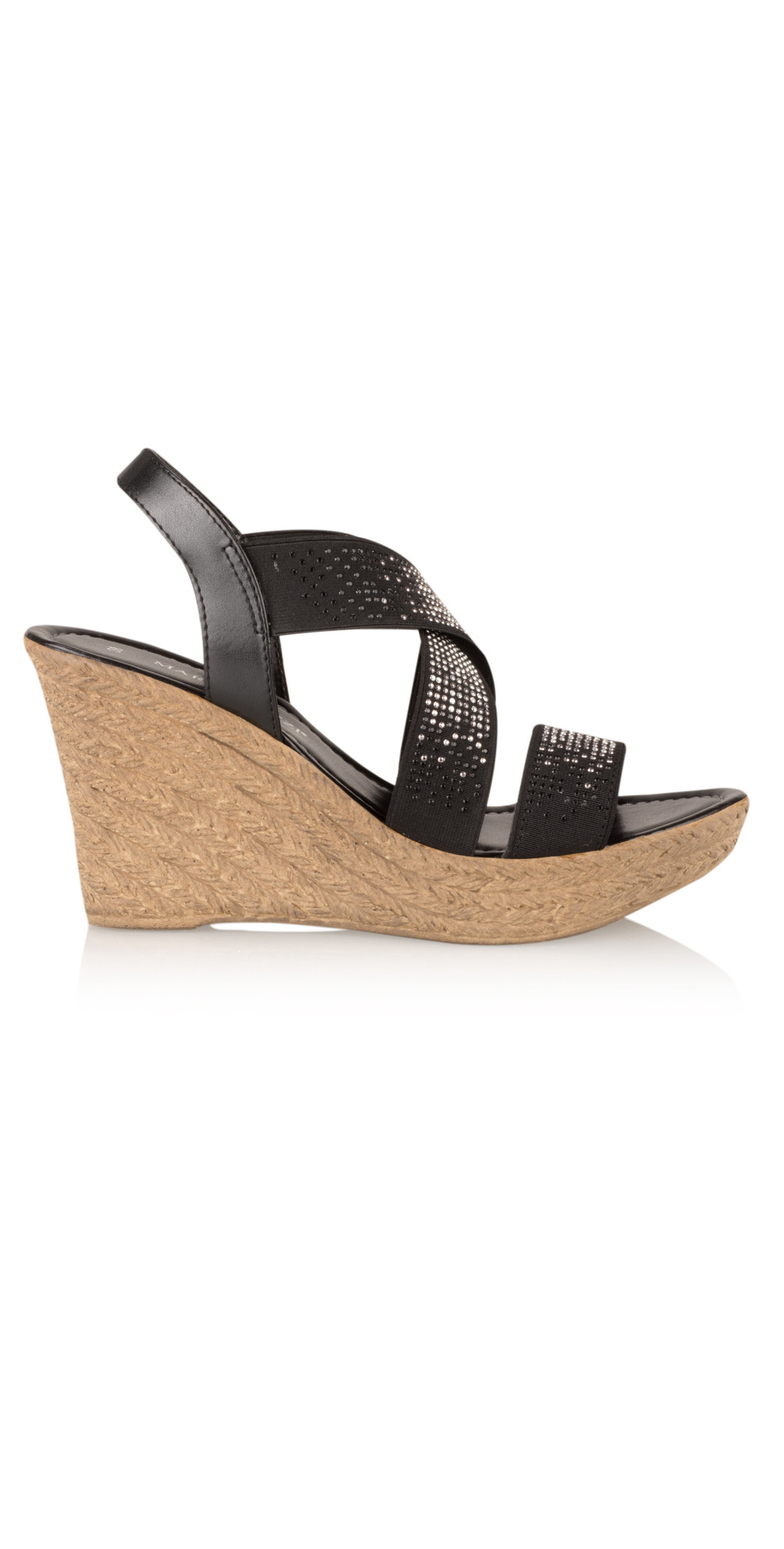 Marco Tozzi Embellished Wedge Sandal in Black
