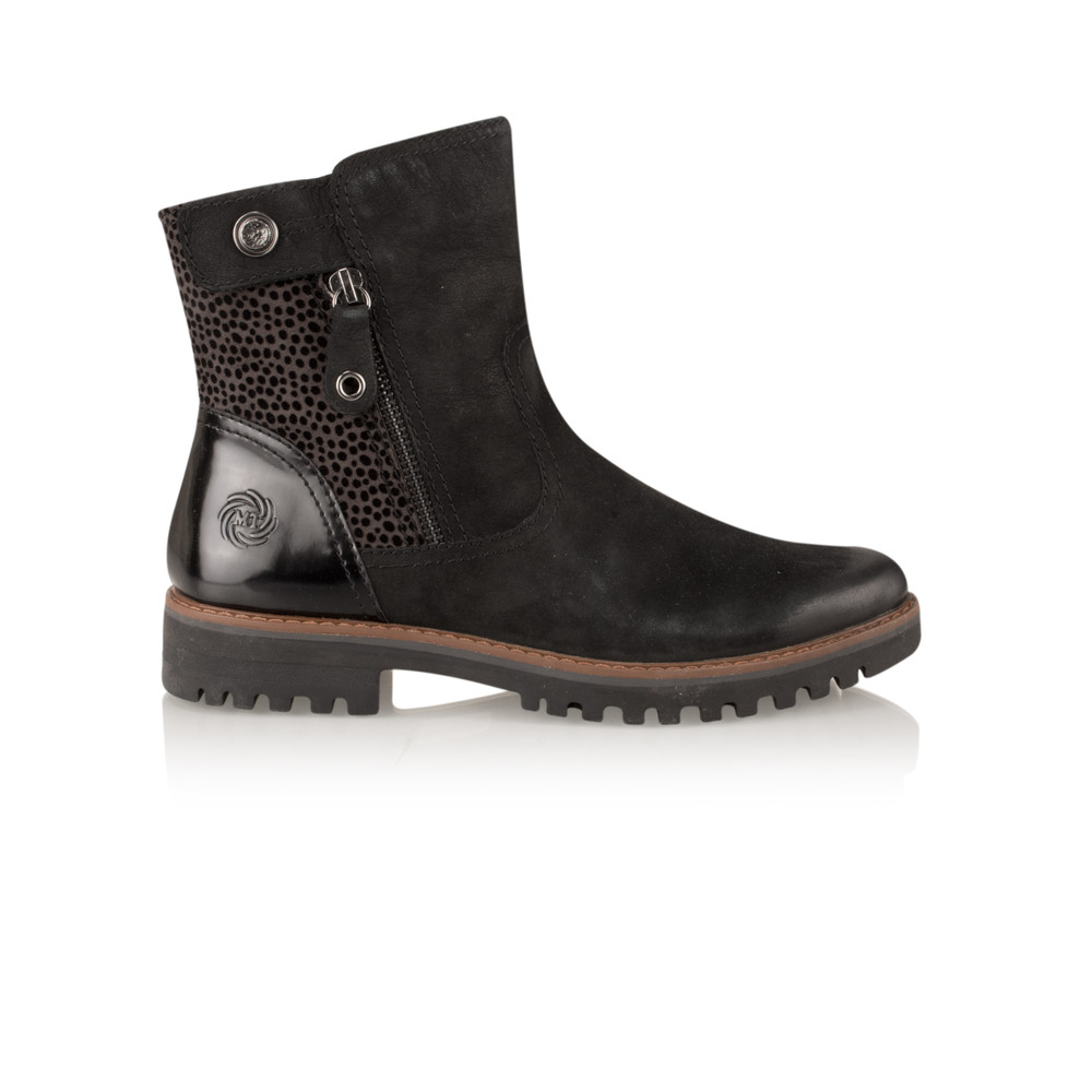 Marco Tozzi Leather Mix Ankle Boot in Black
