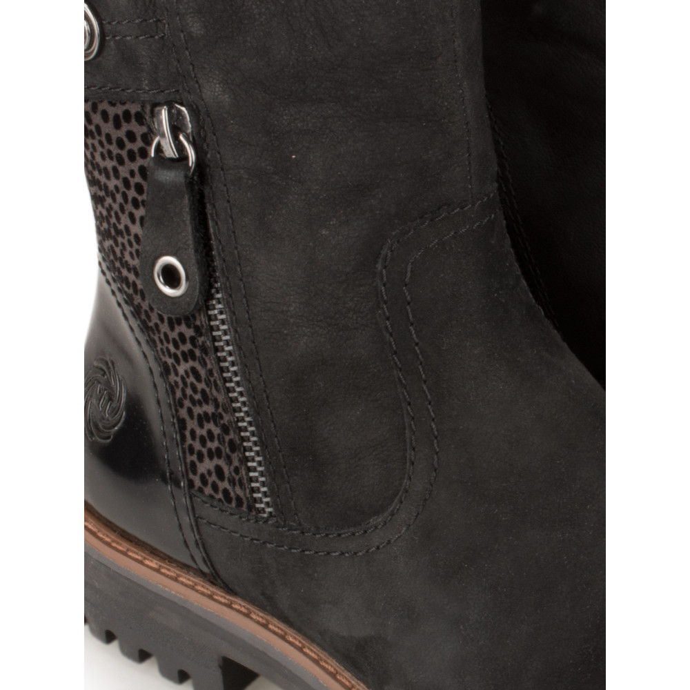 Marco Tozzi Leather Mix Ankle Boot in Black