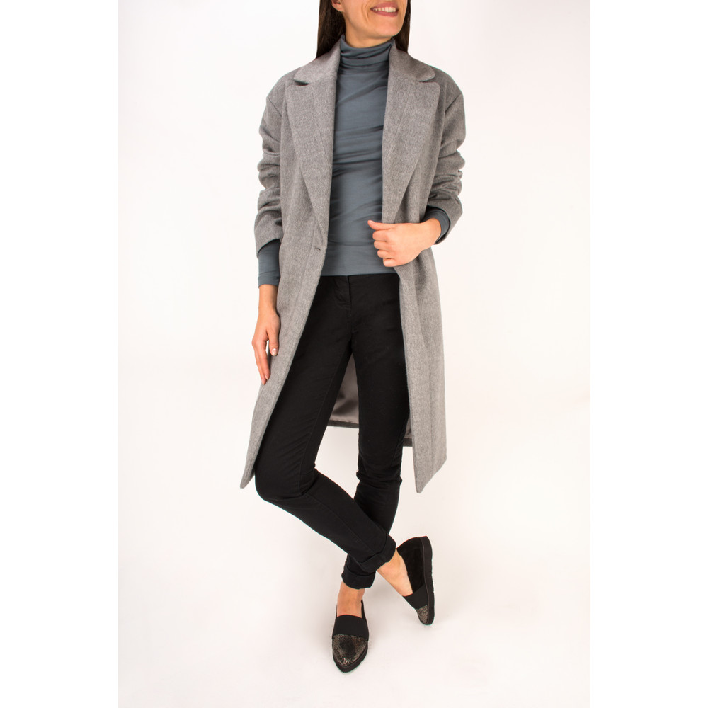 Great Plains Blenheim Wide Revere Collar Coat in Zinc Grey Mel