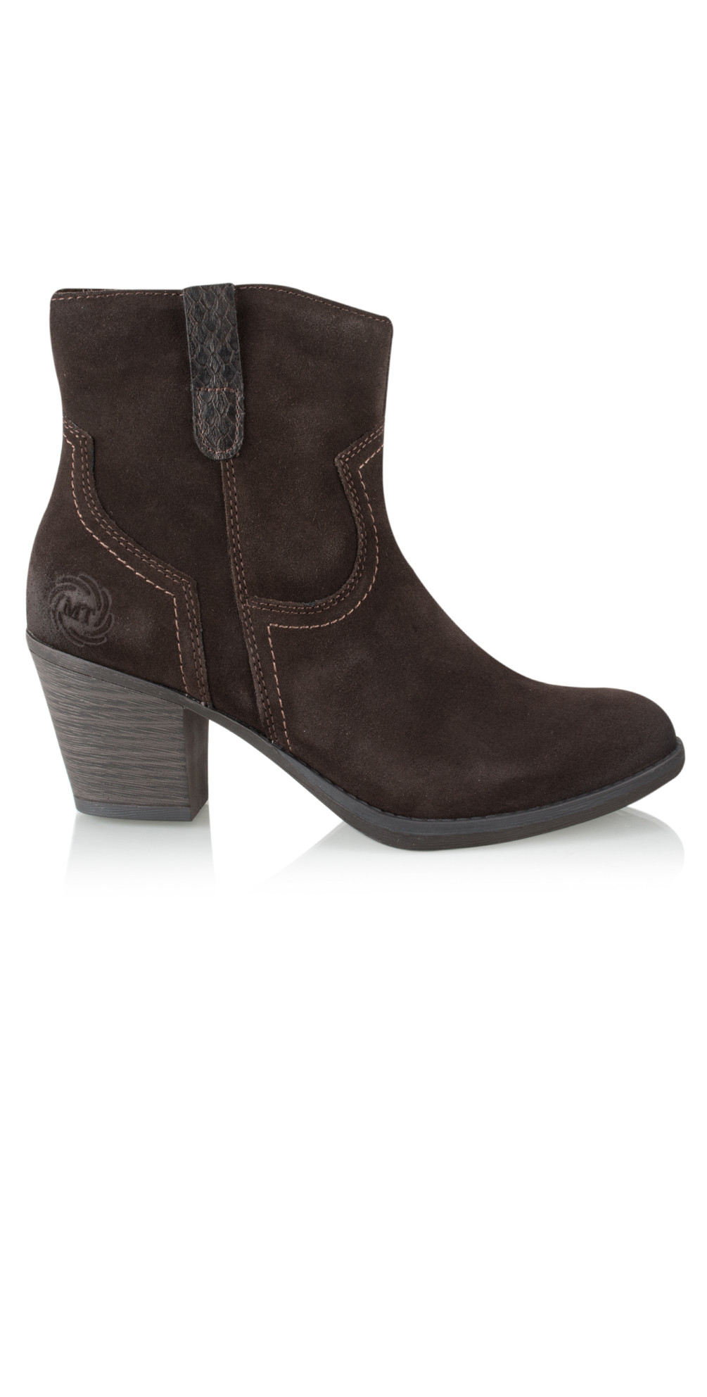 Marco Tozzi Leather Ankle Boot in Mocca