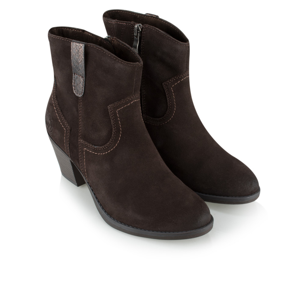 Marco Tozzi Leather Ankle Boot in Mocca
