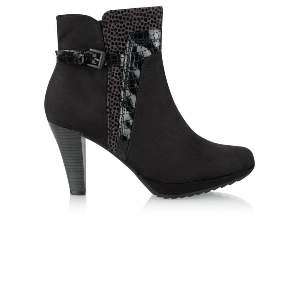 Marco Tozzi Imit Suede Ankle Boot in Black Combi