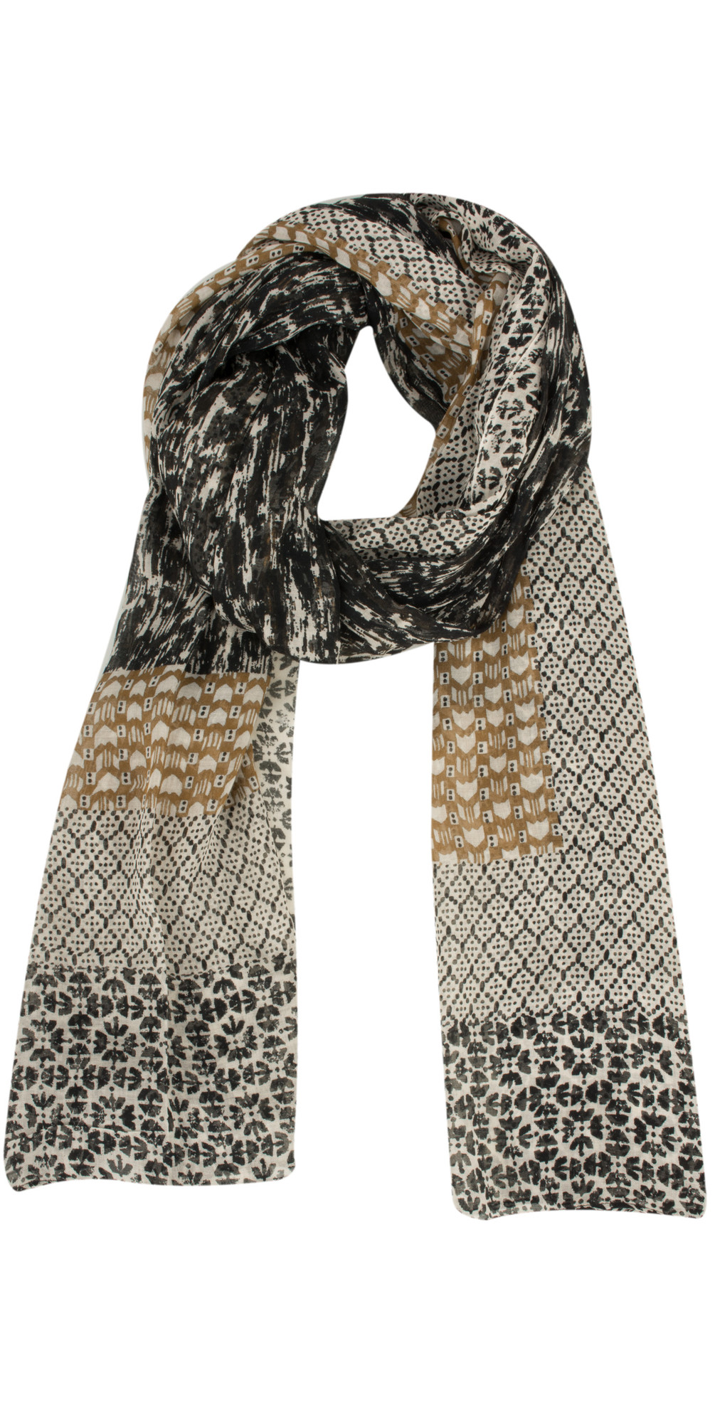 Sandwich Clothing Victoria Weave Khaki Scarf in Natural Camel