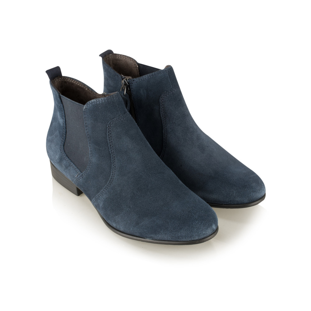 Tamaris Suede Ankle Boot in Navy