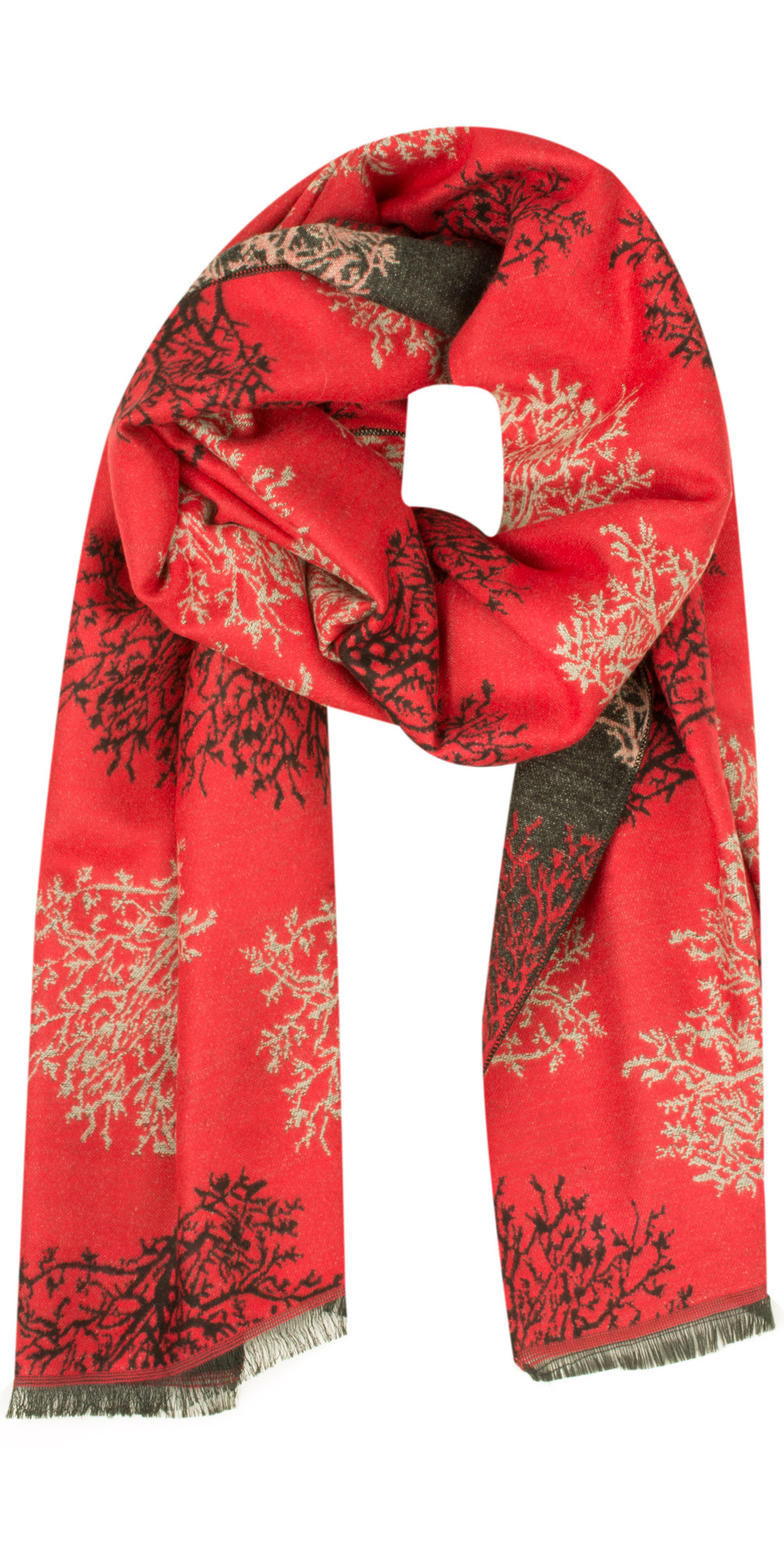 Lua Mulberry Trees Scarf in Scarlet