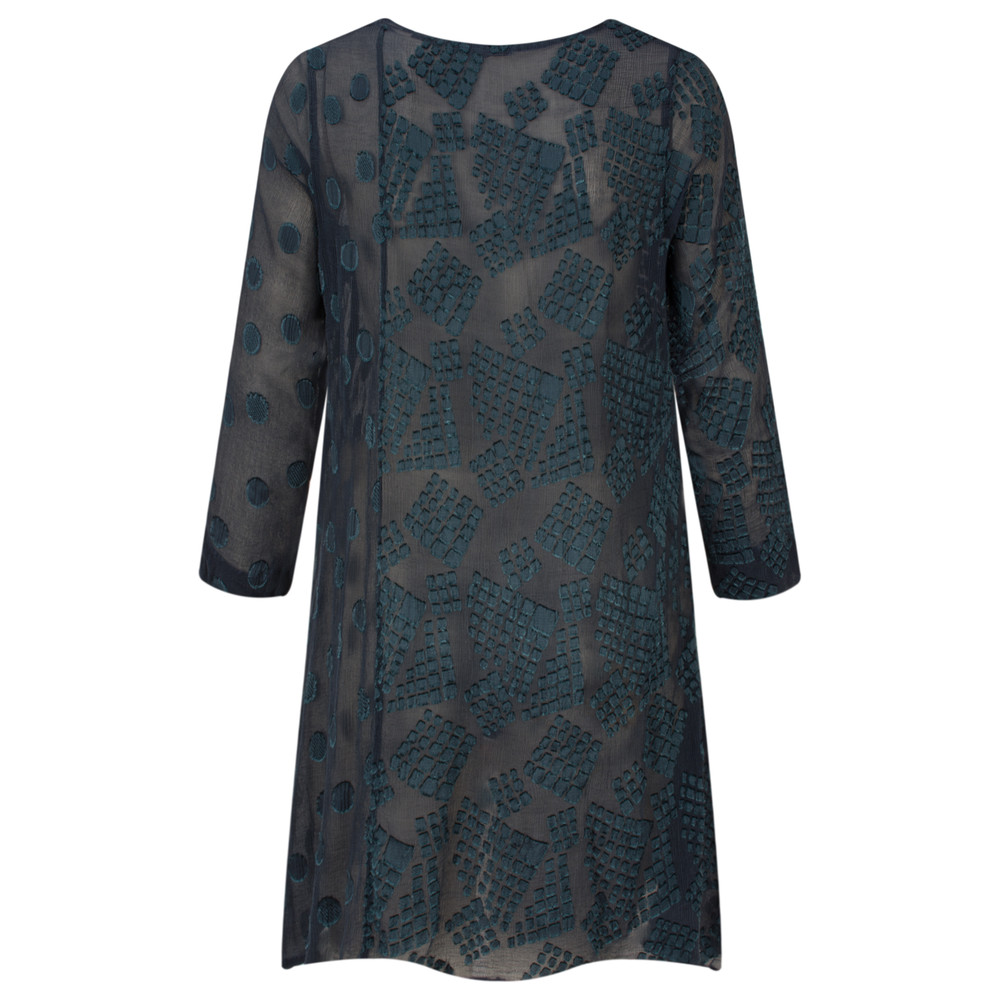 Grizas Silk Devore A-Shape Tunic in 421 Navy