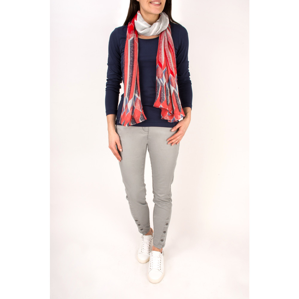 Sandwich Clothing Essentials Long Sleeve Stretch Cotton Jersey Top in Navy