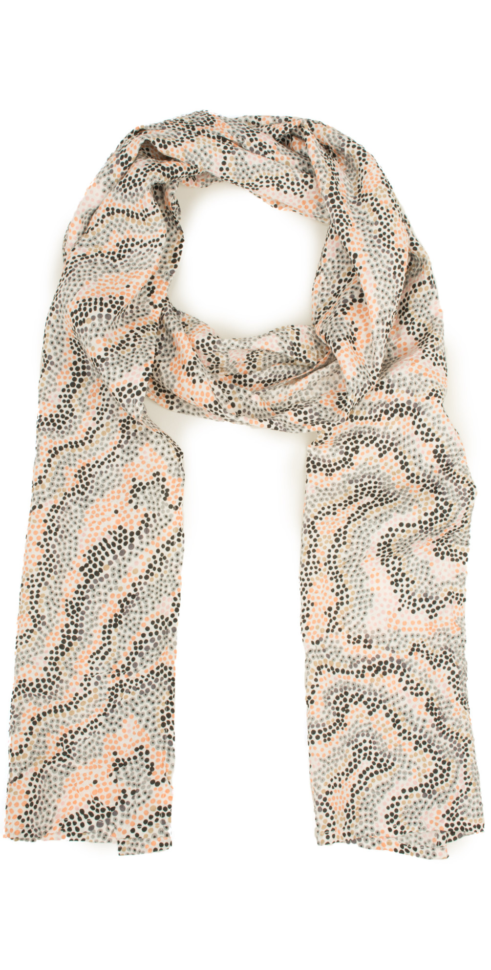 Masai Clothing Along Dotted Scarf in Melon Org