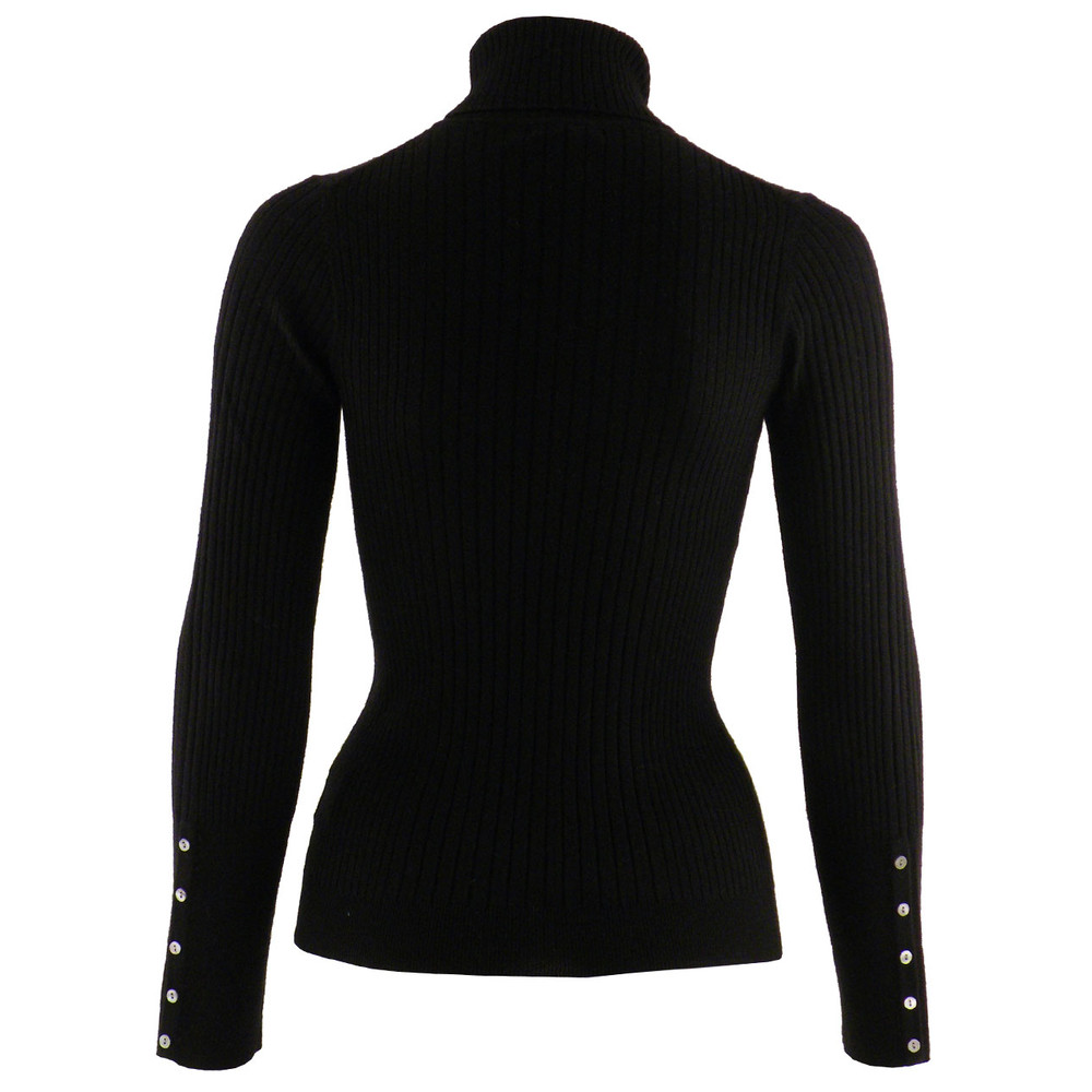 HOBBS Ribbed Polo Neck in Black