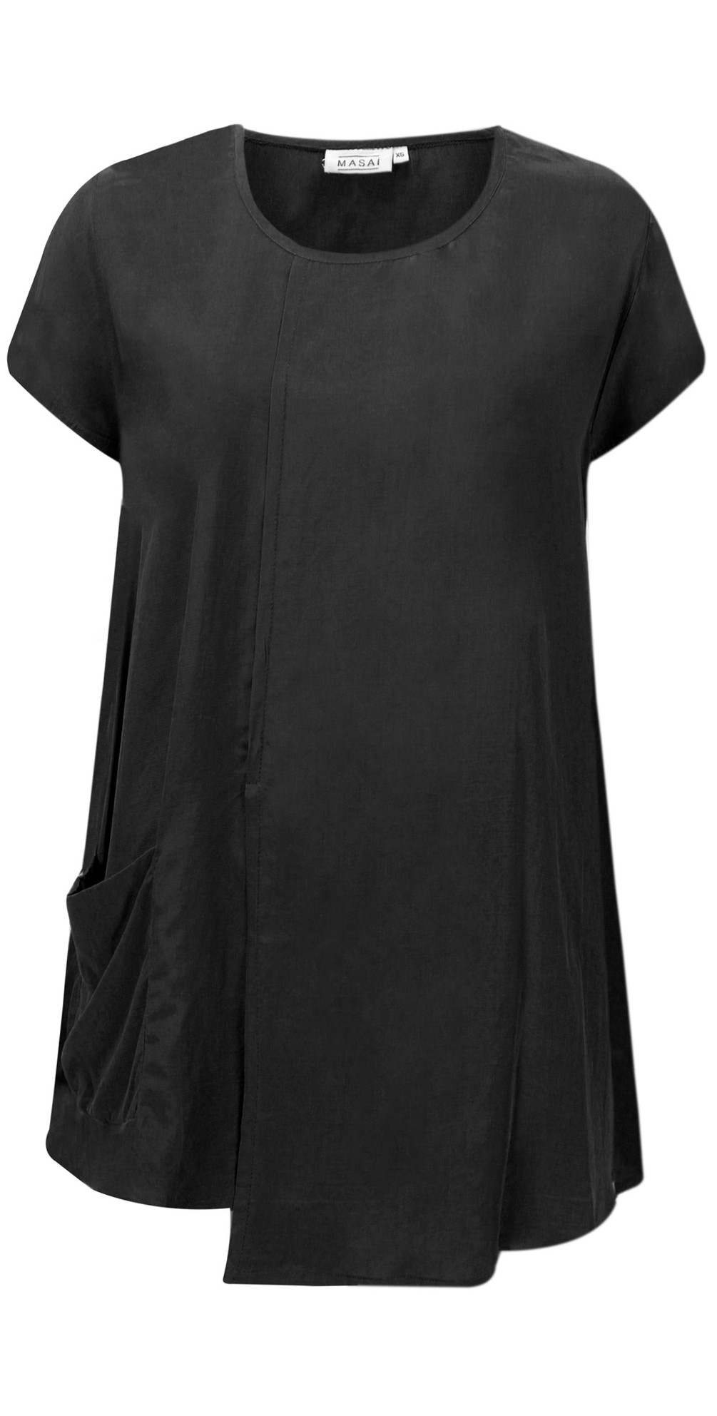 Masai Clothing Debora Double Layer Detail Top in Black