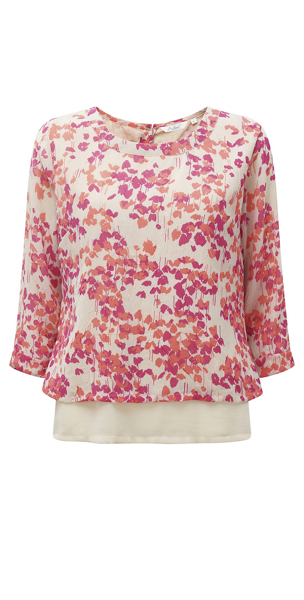 Adini Orchid Print Ada Top in Fiesta Pink