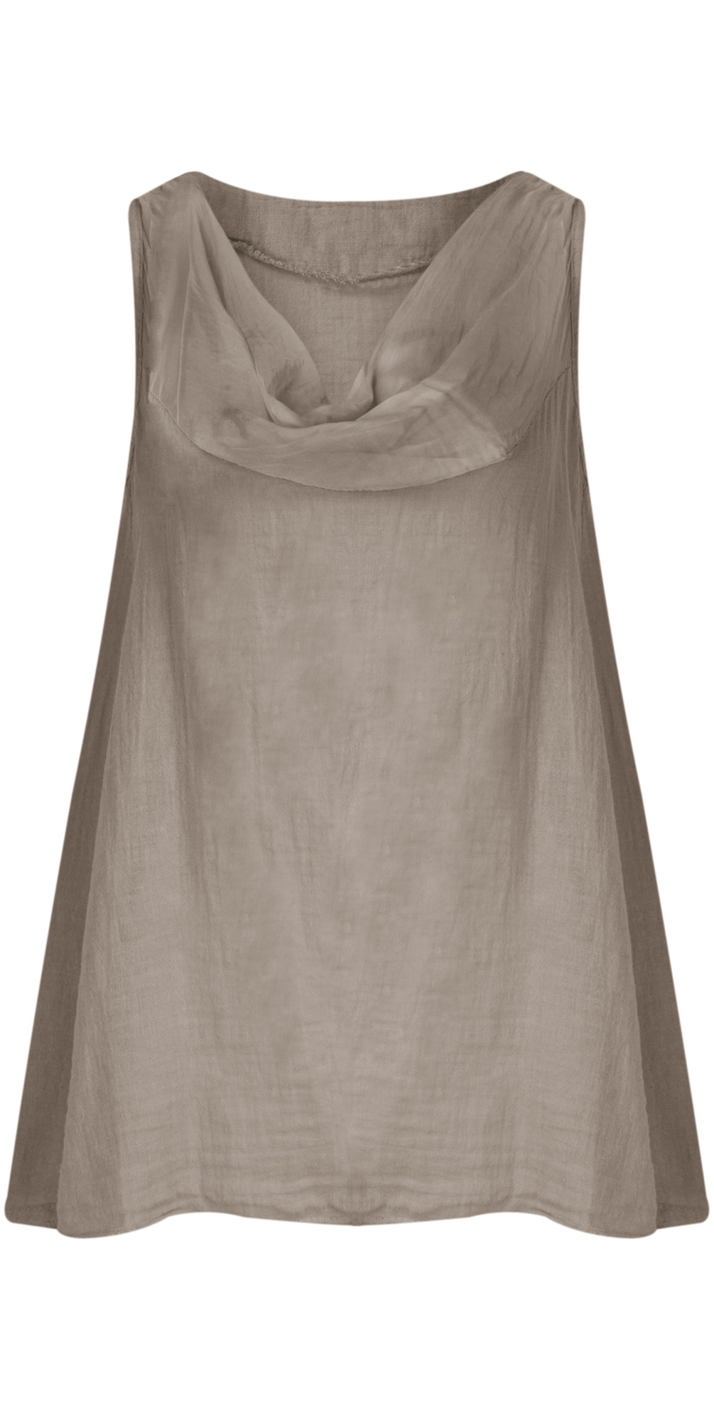 TOC Becci Linen Silk Sleeveless Top in Mocca