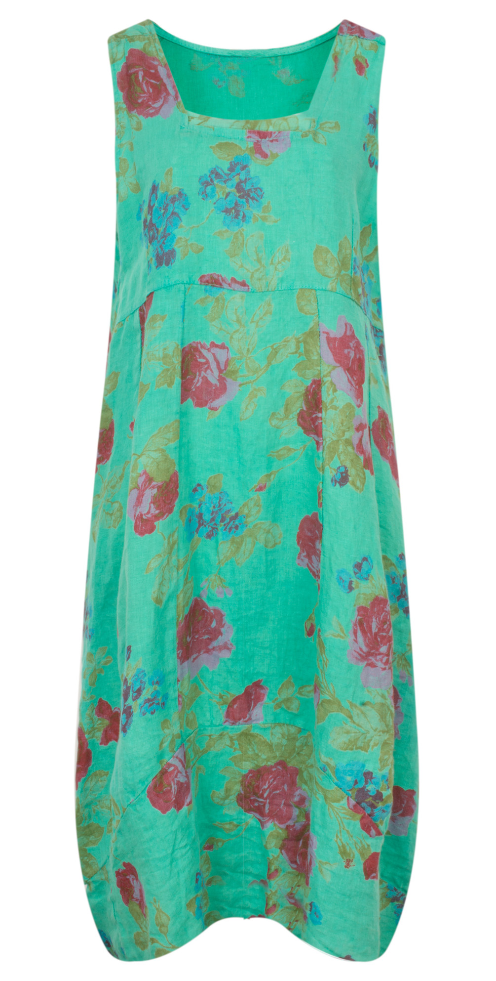 TOC Destiny Rose Easyfit Linen Dress in Aqua