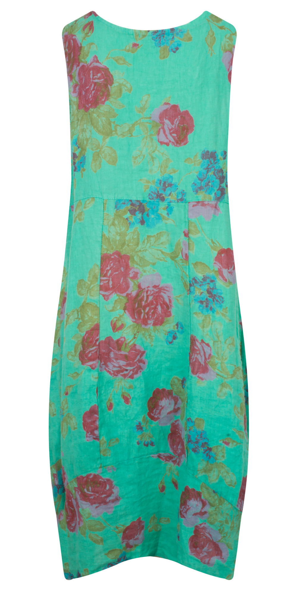 TOC Destiny Rose Easyfit Linen Dress in Aqua
