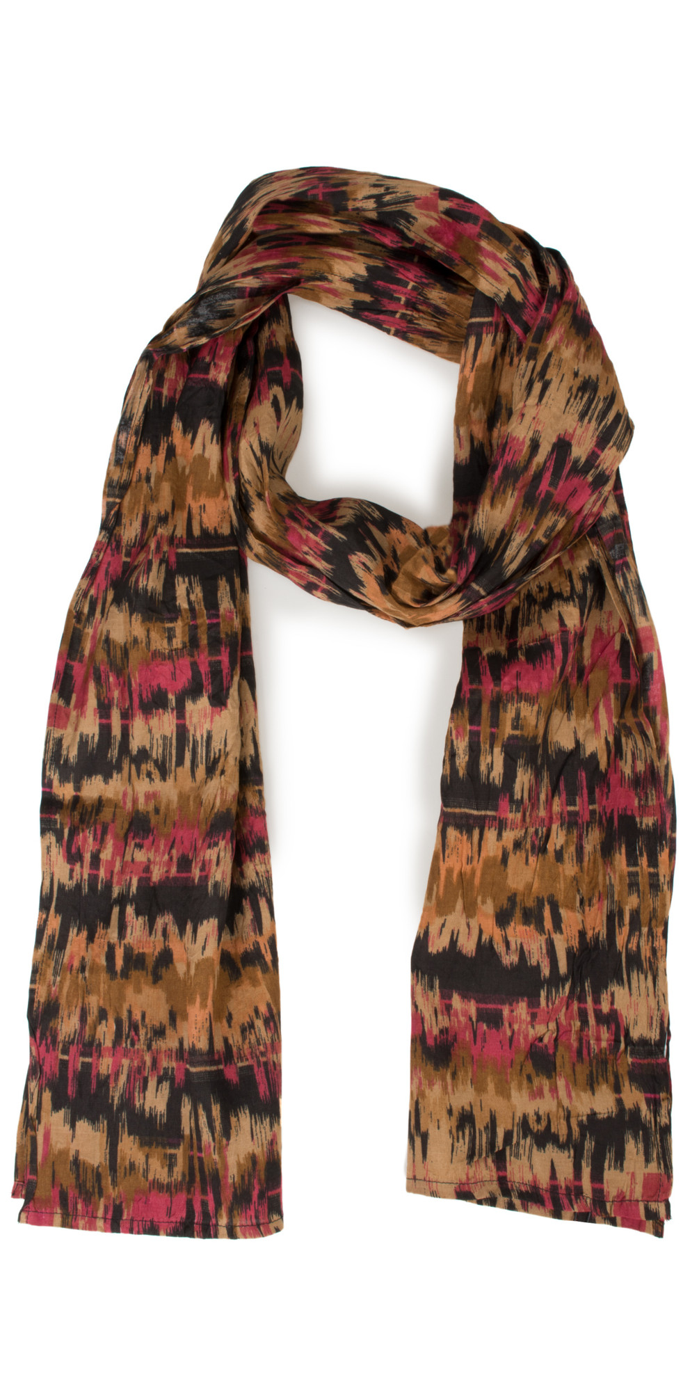 Masai Clothing Patterned Along Scarf in Amber Org