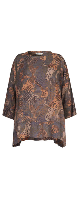 Masai Clothing Brandy Jungle Print Top in Bronze Org