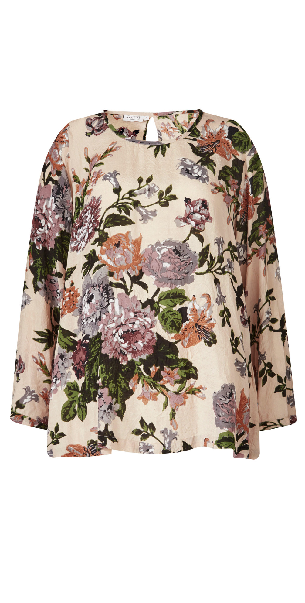 Masai Clothing Bethel Floral Print Top in Bisquit Org