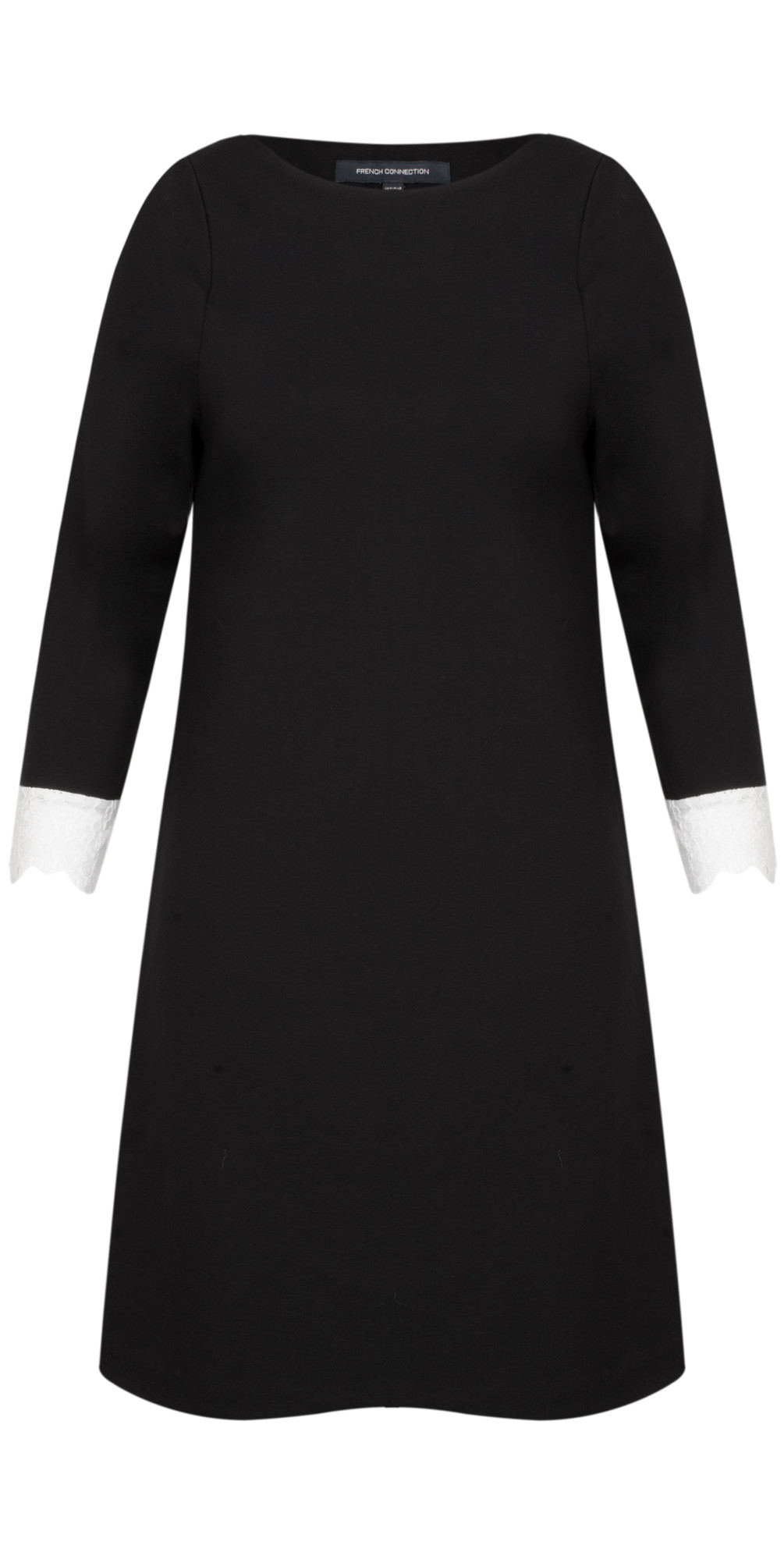 French Connection Lula Stretch Slash Neck Tunic Dress in Black