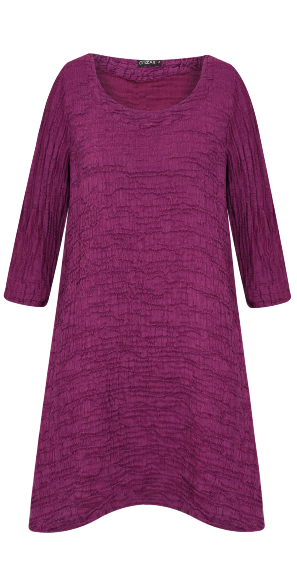 Grizas Laura Crush Linen Tunic in Fuchsia