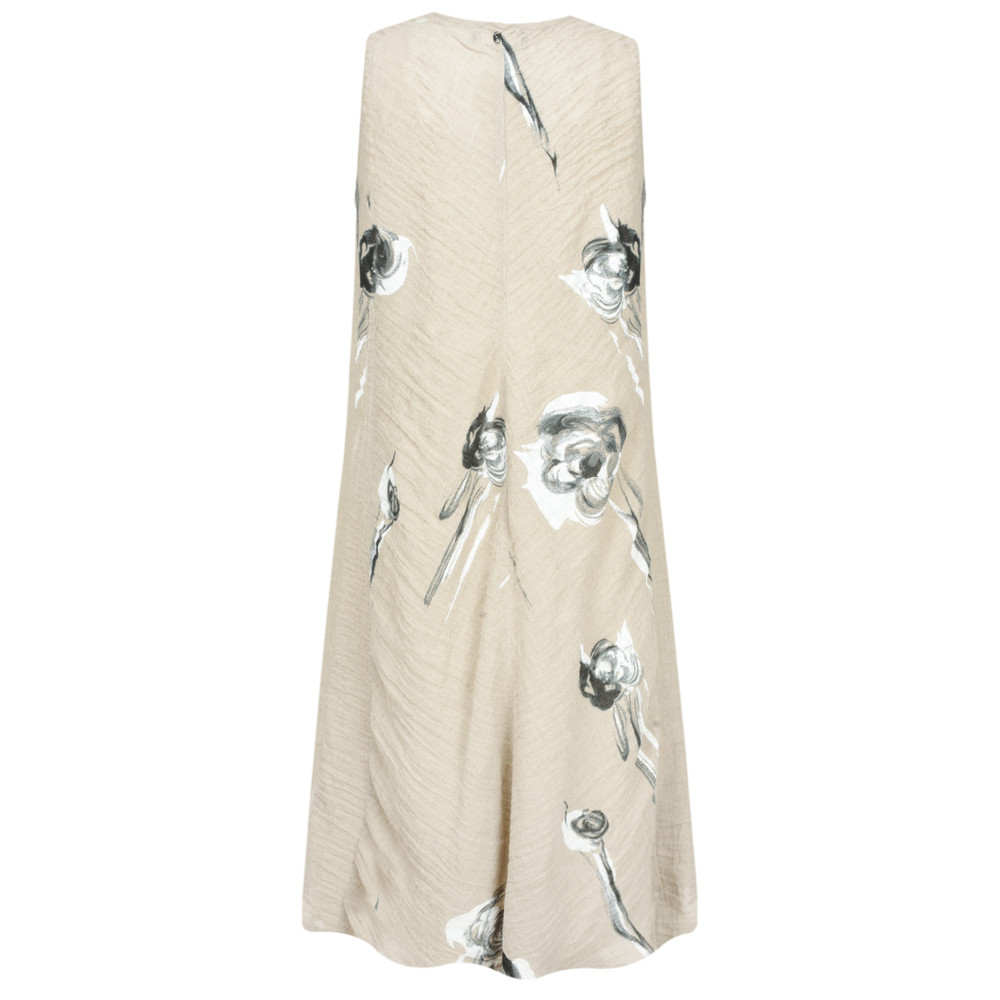 Q'neel Rose Linen Sleeveless Dress in Natural