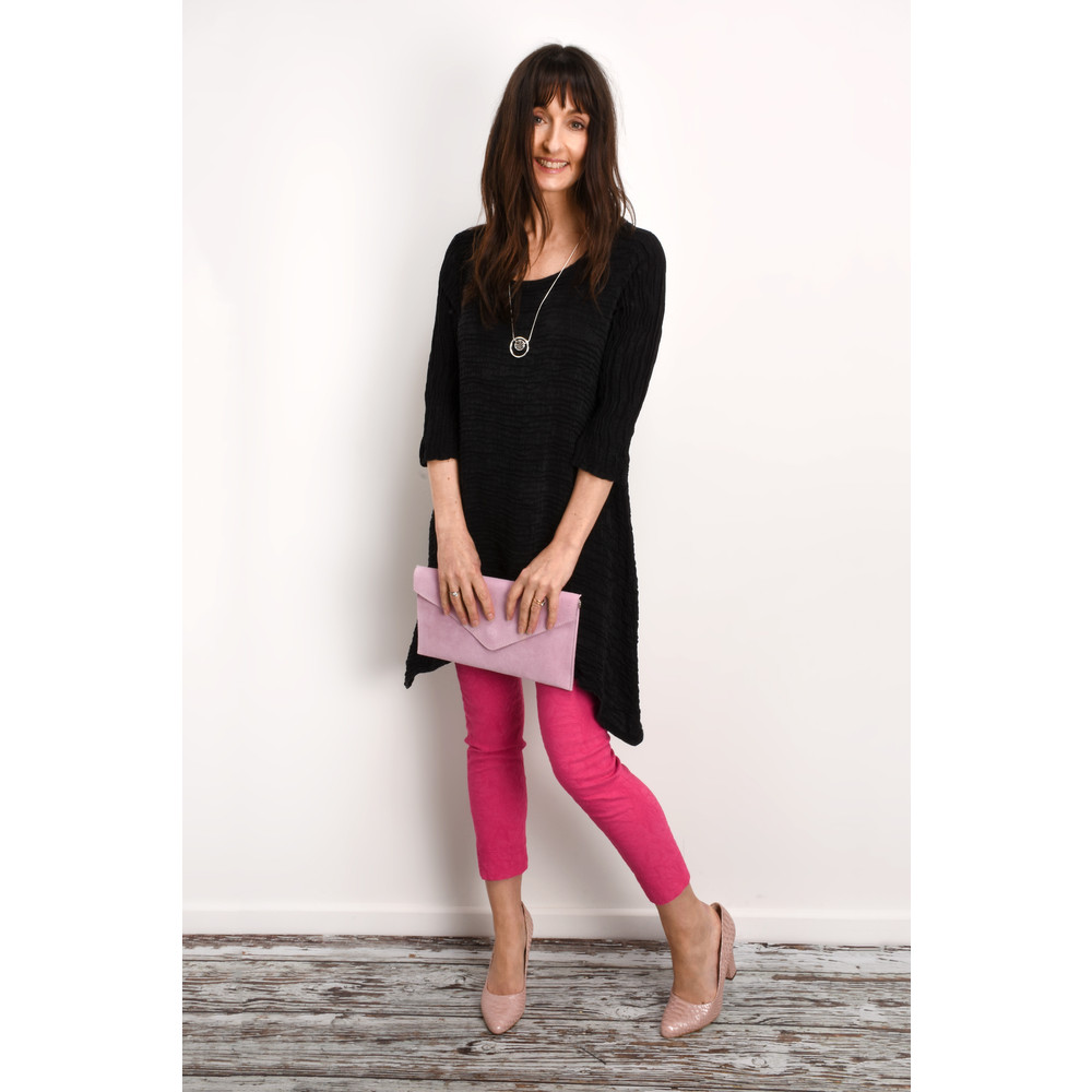 Grizas Laura Crush Linen Tunic in Black