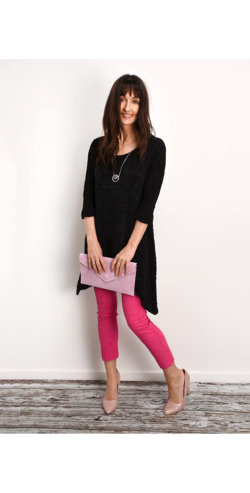 Grizas Laura Crush Linen Tunic in Black