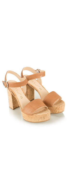 Unisa Shoes Voros Platform Sandal in Couro Tan