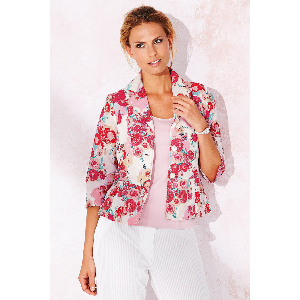 Adini Windsor Linen Riverside Jacket in Tearose