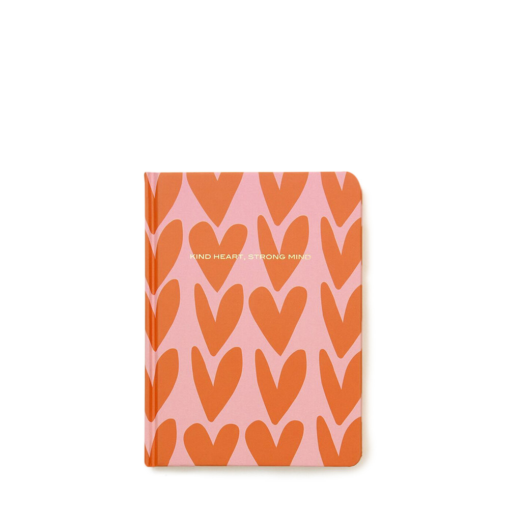 Caroline Gardner Hearts Hardback Notebook in Pink / Orange