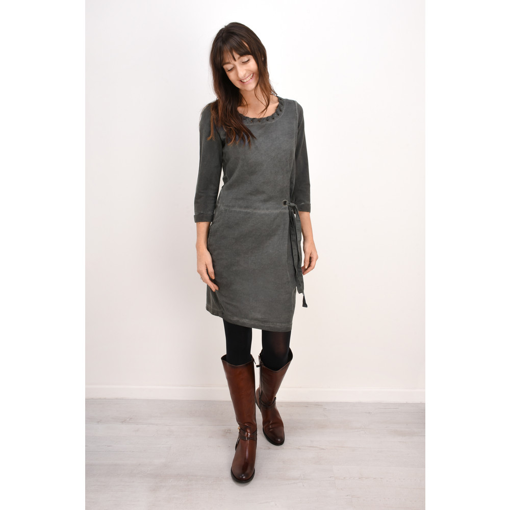 Sandwich Clothing Jersey Tie Waist Dress in Iron