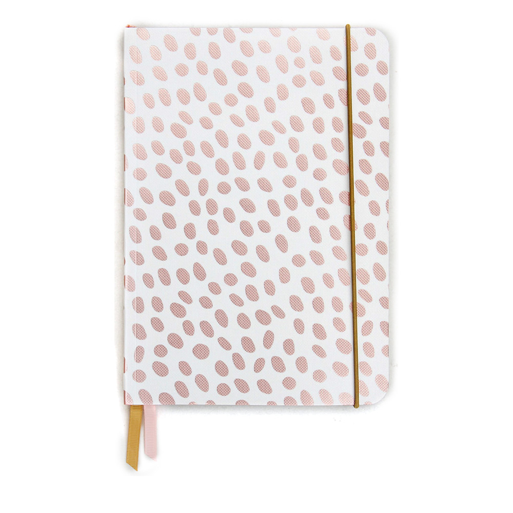Caroline Gardner Dotty Rose Gold Metallic A5 Notebook in Rose Gold