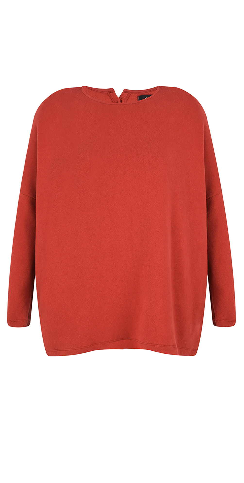 Mama B Cordova Plain Button Back Jumper in Rust