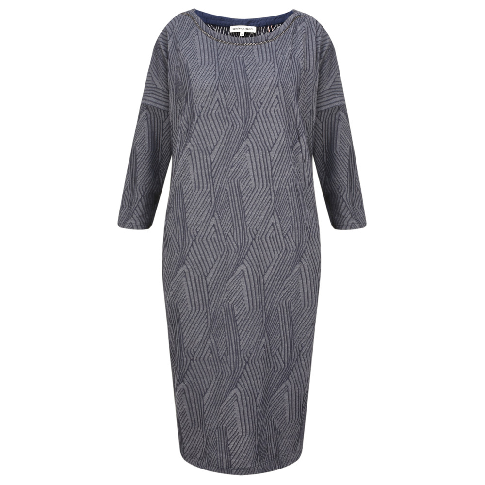 Sandwich Clothing Denim Jacquard Dress in Blue Denim