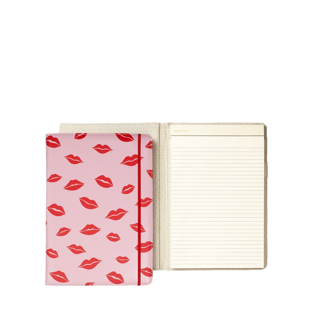 Kate Spade Lips Notepad Organiser Folio in Red/Pink